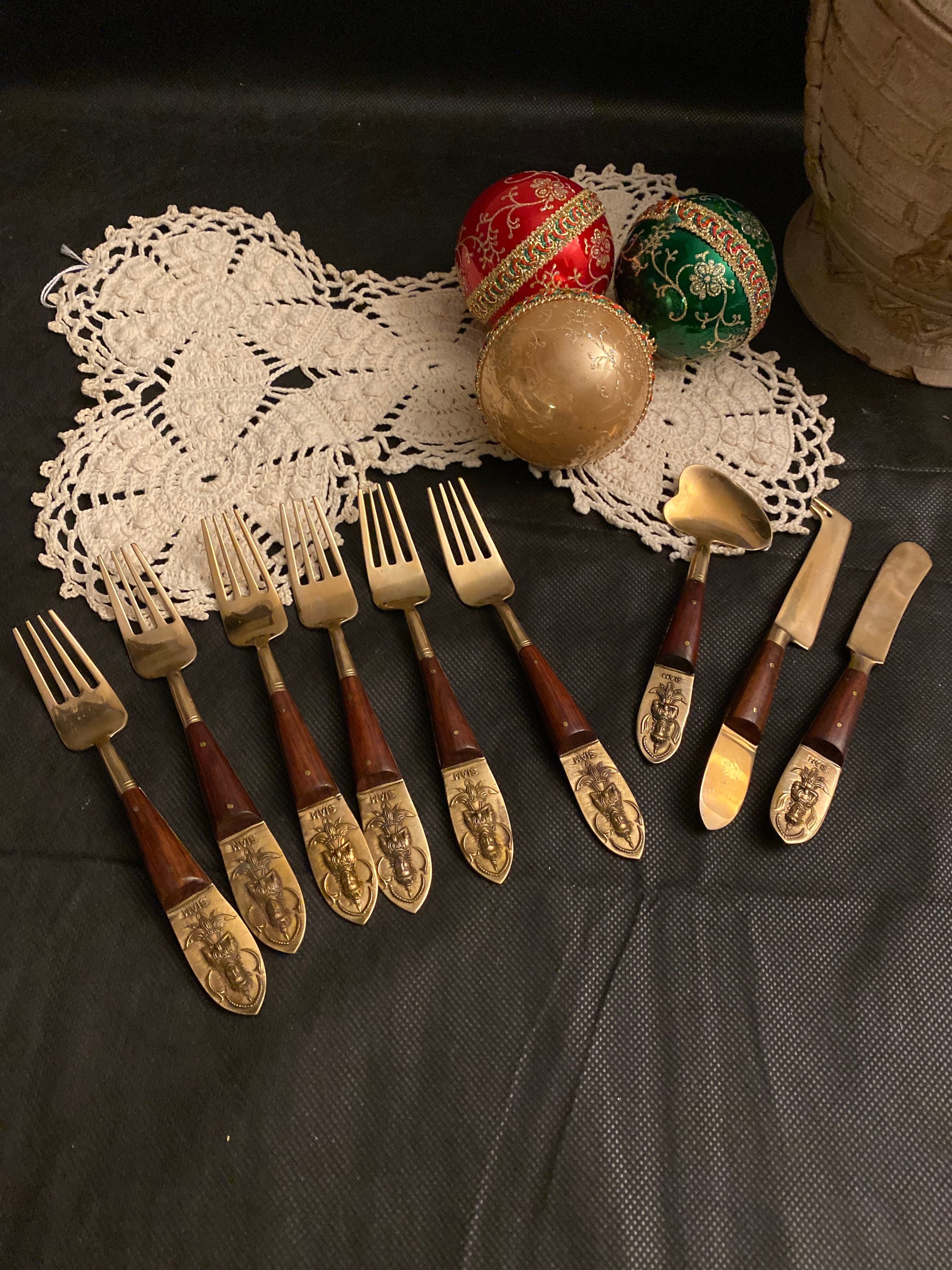 1960s Vintage Thai Buddha Bronze Teakwood Dinnerware. - Etsy
