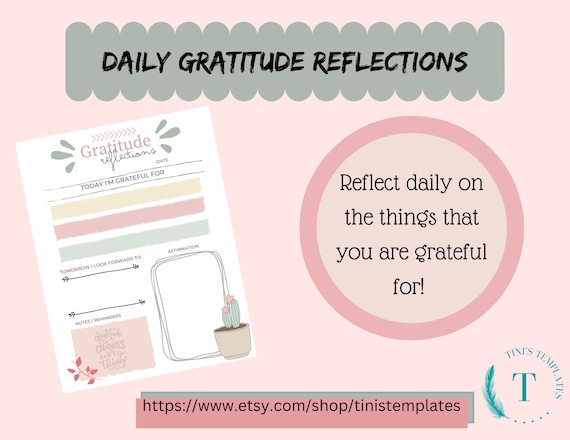 PRINTABLE Daily Gratitude Reflections - Etsy