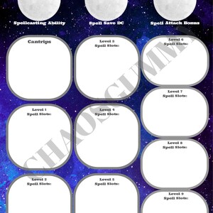 Galaxy Themed Digital Character Sheet - Etsy