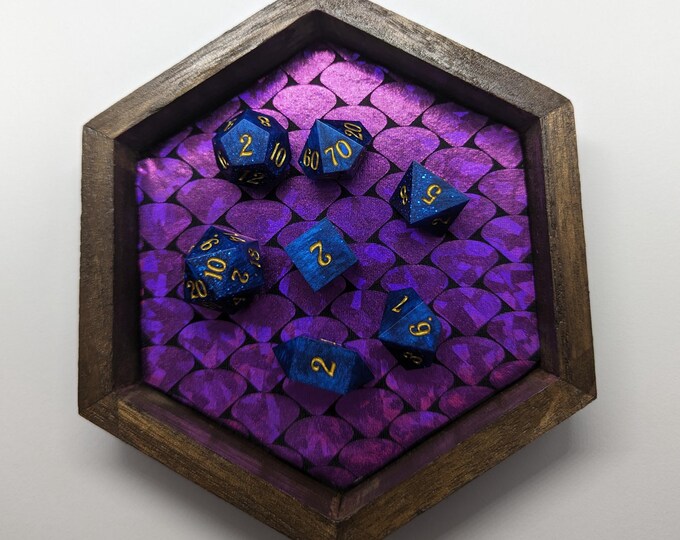 Brown Wooden Hexagon Dice Rolling Tray - Etsy