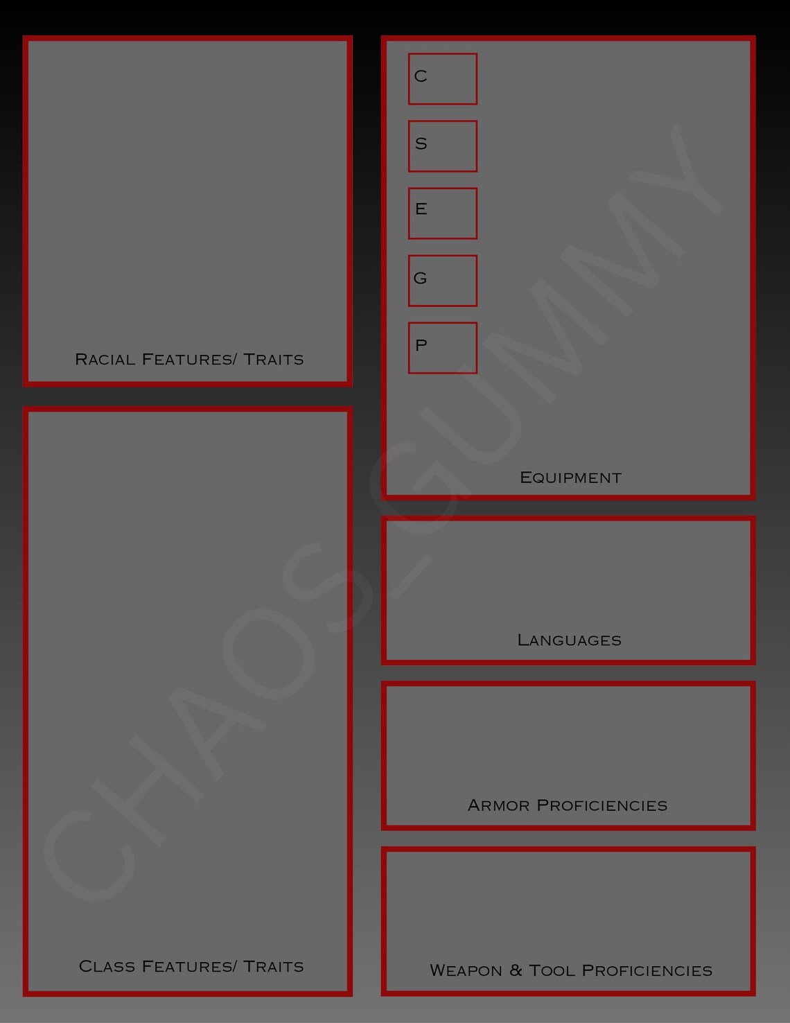 Red and Gray Themed 5e Character Sheet - Etsy