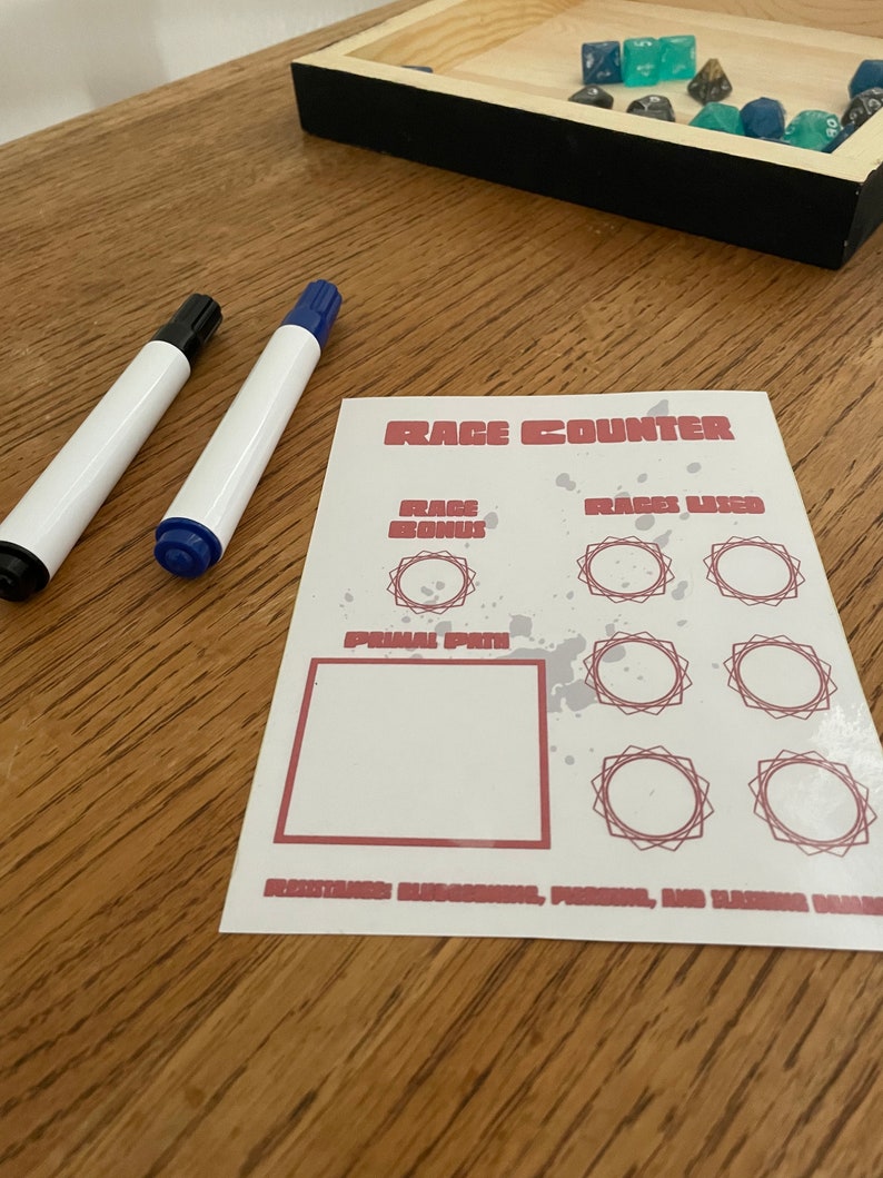 DND 5e Rage Counter Sheet for Barbarians Dry Erase/ Reusable - Etsy