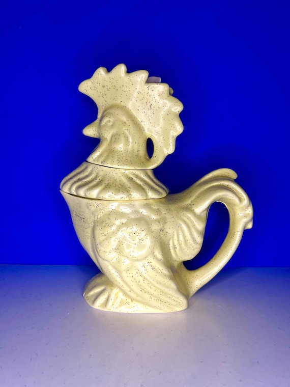 Vintage Signed Ceramic Rooster Teapot in Three Pieces Sugar - Etsy