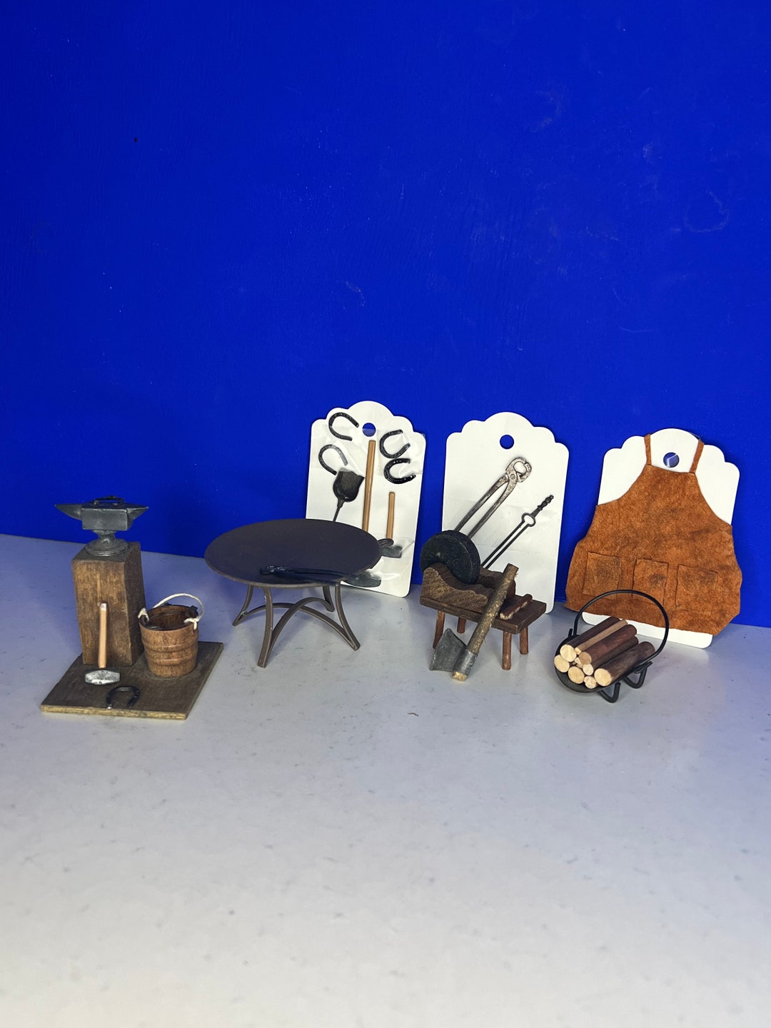 Miniature Doll House 1:12 Blacksmith Metal Worker Iron Tools and ...