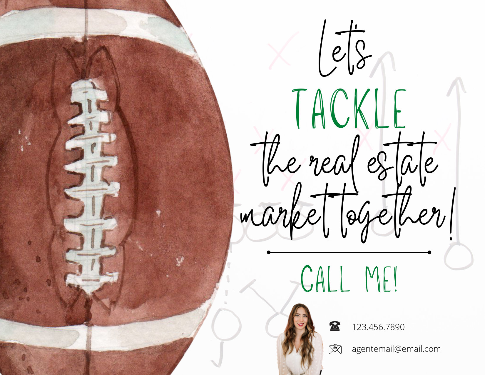 Real Estate Postcard/template/football - Etsy