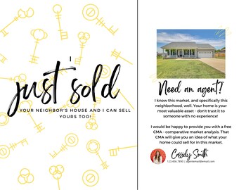 Real Estate Just Sold Postcard/template - Etsy