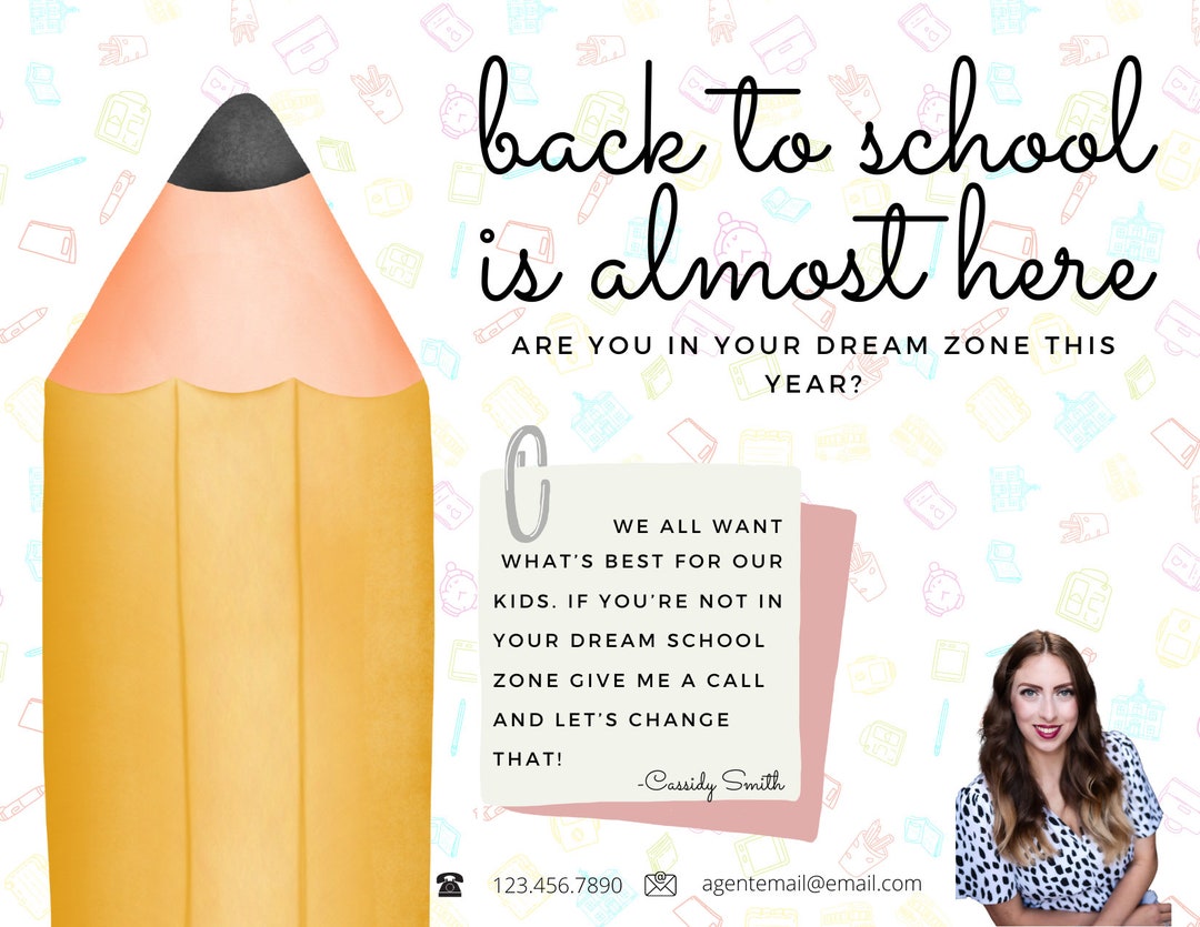 Real Estate Postcard/template Back to School - Etsy
