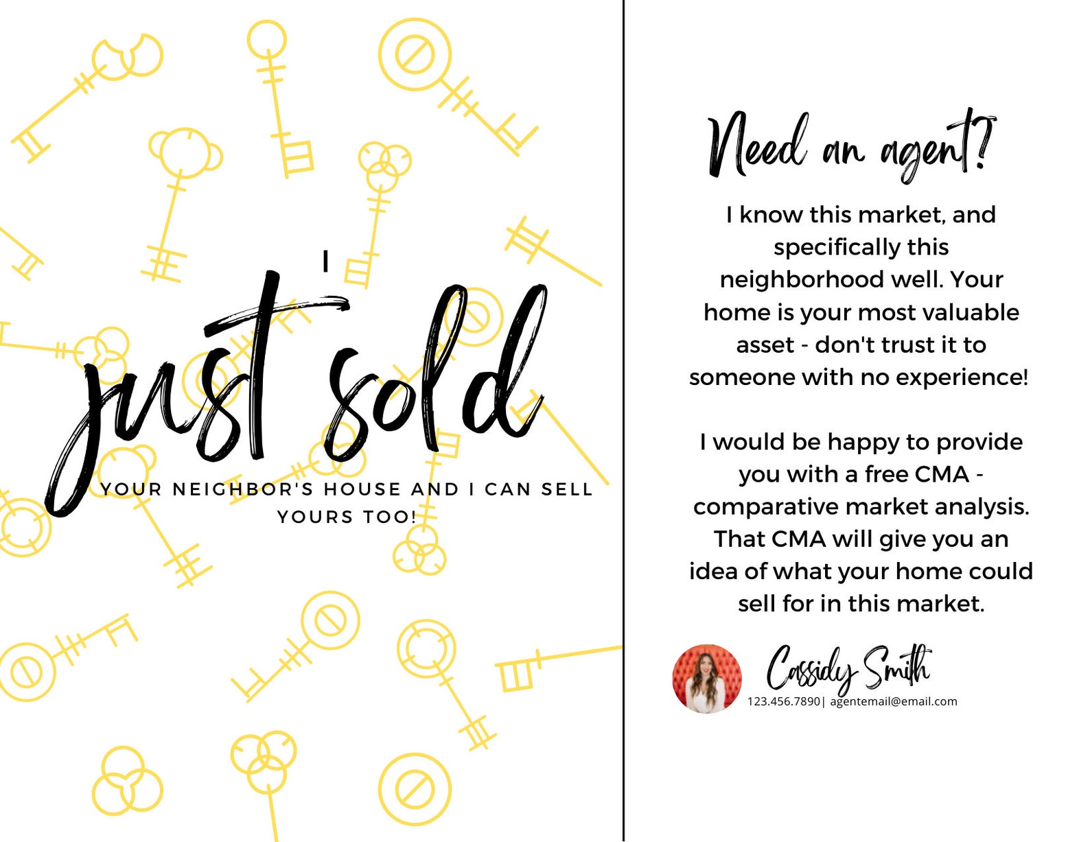 Real Estate Just Sold Postcard/template - Etsy