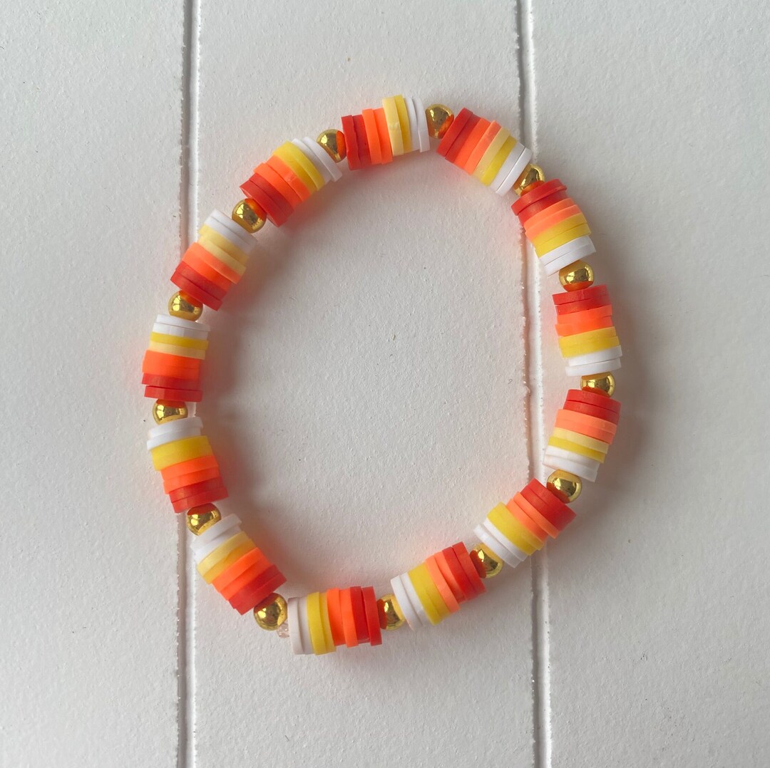 Simply Sunset Clay Bead Bracelet - Etsy UK