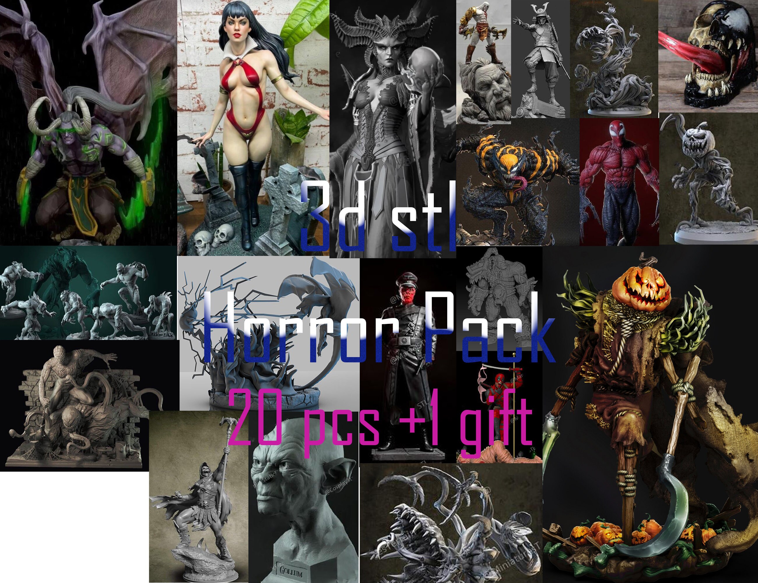 3D STL HORROR PACK Very High Quailty - Etsy