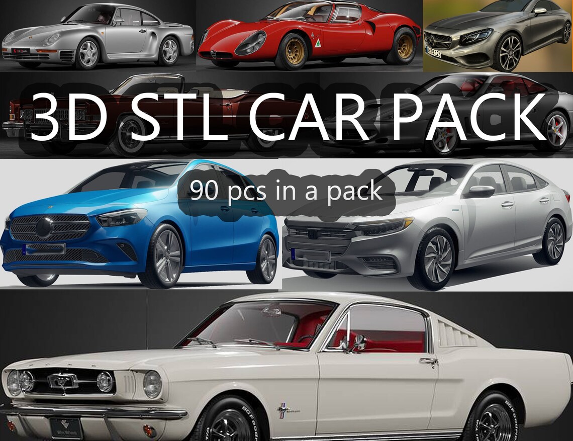 3D STL Car Pack | 90 Pcs Models | High Quailty - Etsy