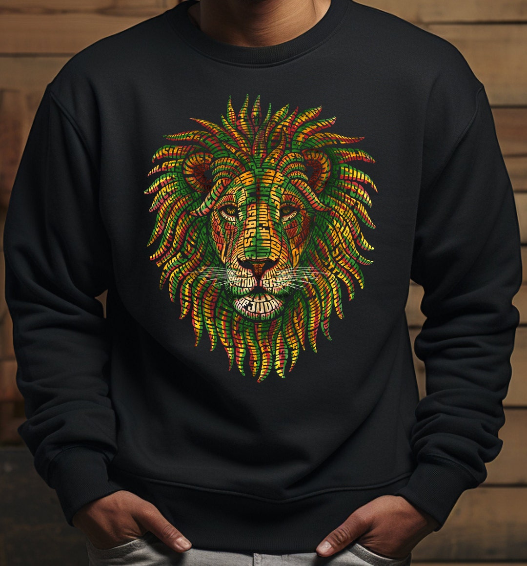 Rasta Sweatshirt Reggae Sweatshirt Rasta Lion of Judah Sweatshirt ...