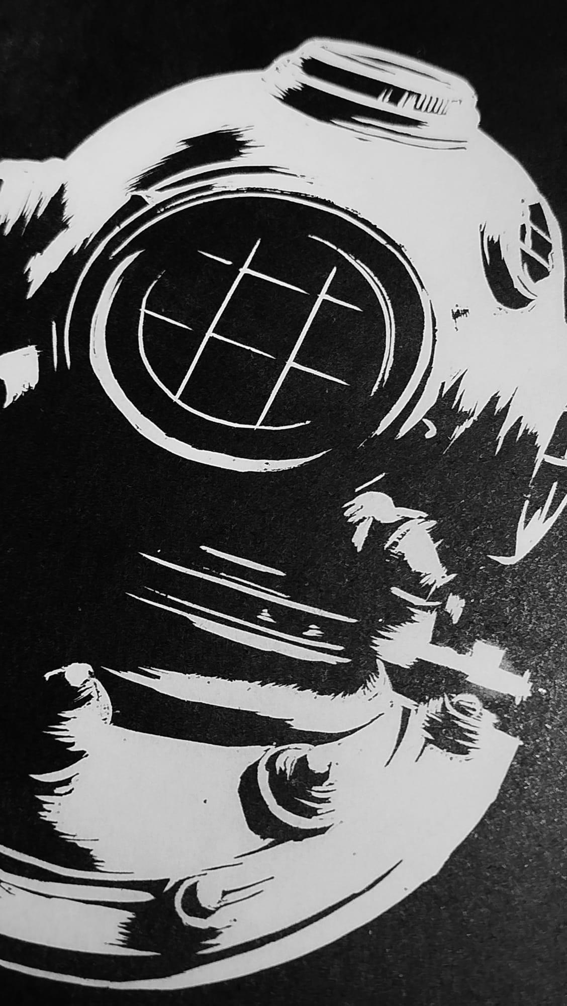 Vintage Diver Linocut Print – Timeless Nautical Art - Etsy