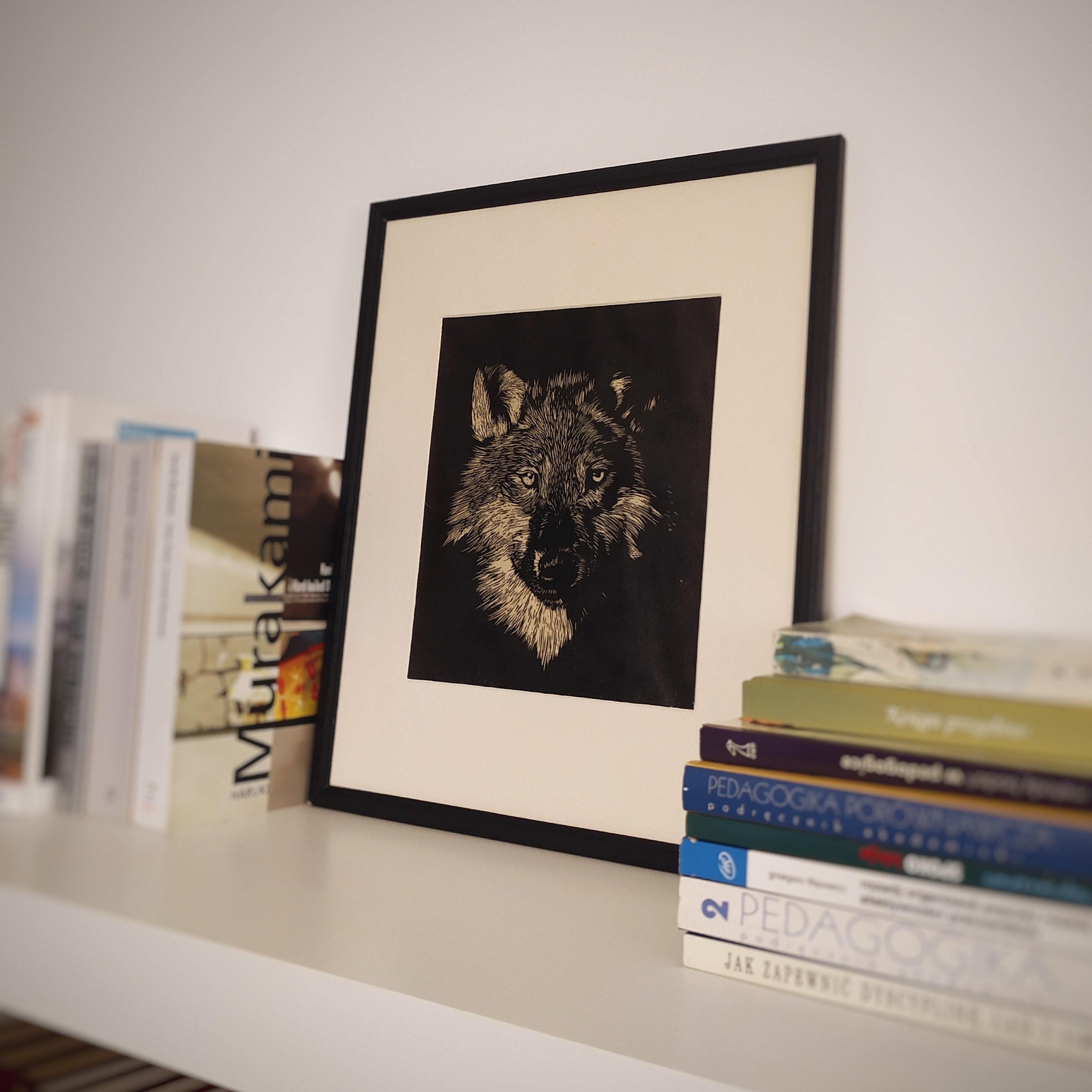 Extraordinary Handcrafted Wolf Linocut Print, Intricate Vintage Artwork ...