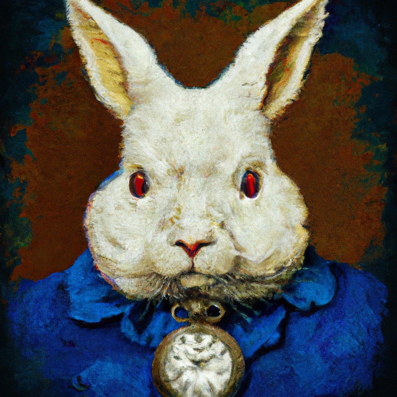 The White Rabbit - DIGITAL PRINTABLE "ai" Art Sizes: 20x20 or Smaller ...