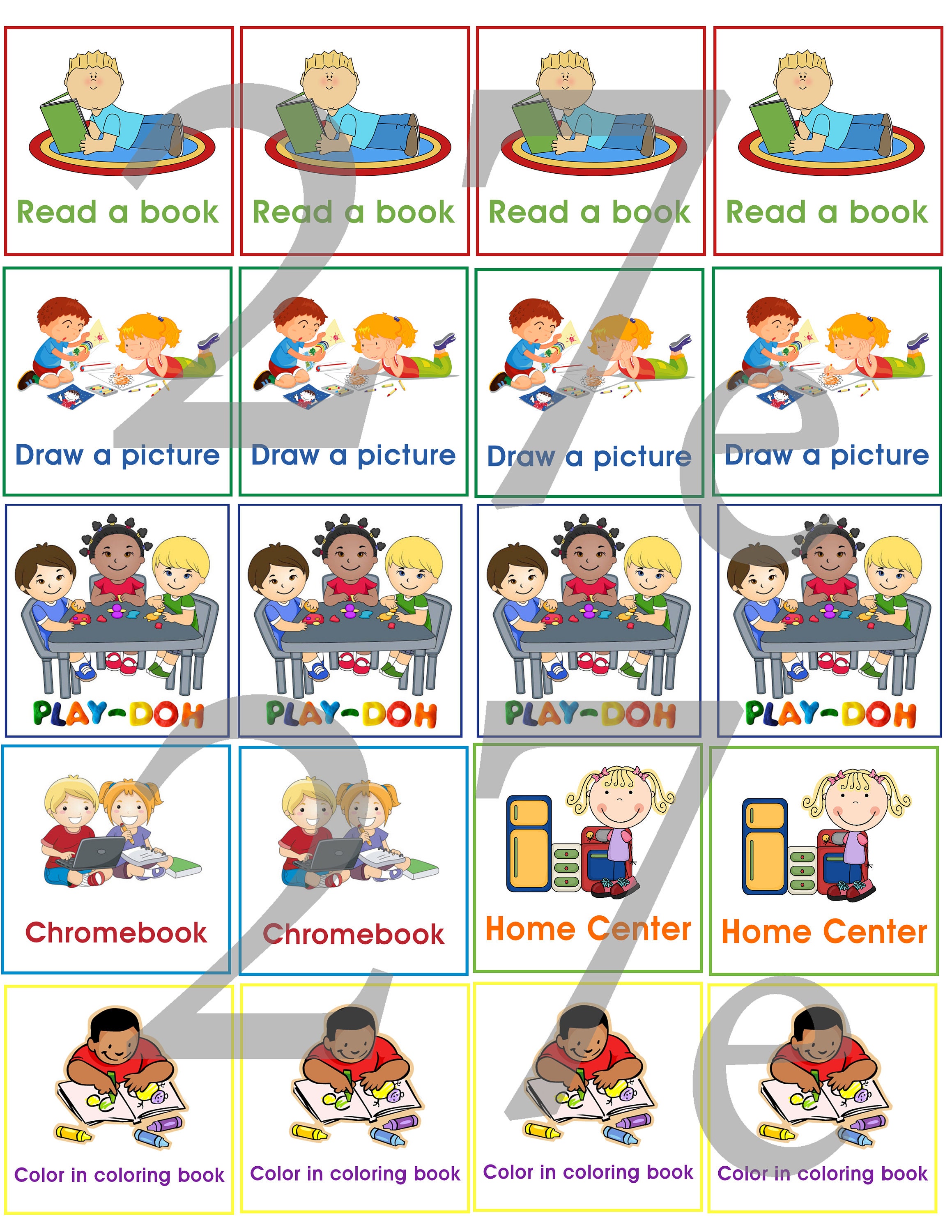 27 School Classroom Center Labels Tags Printed on Cardstock and Shipped ...