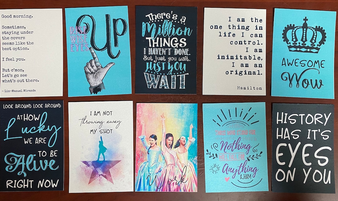 10 Size 5x7 Fan Inspired Hamilton Quotes Collage Printed on Glossy ...