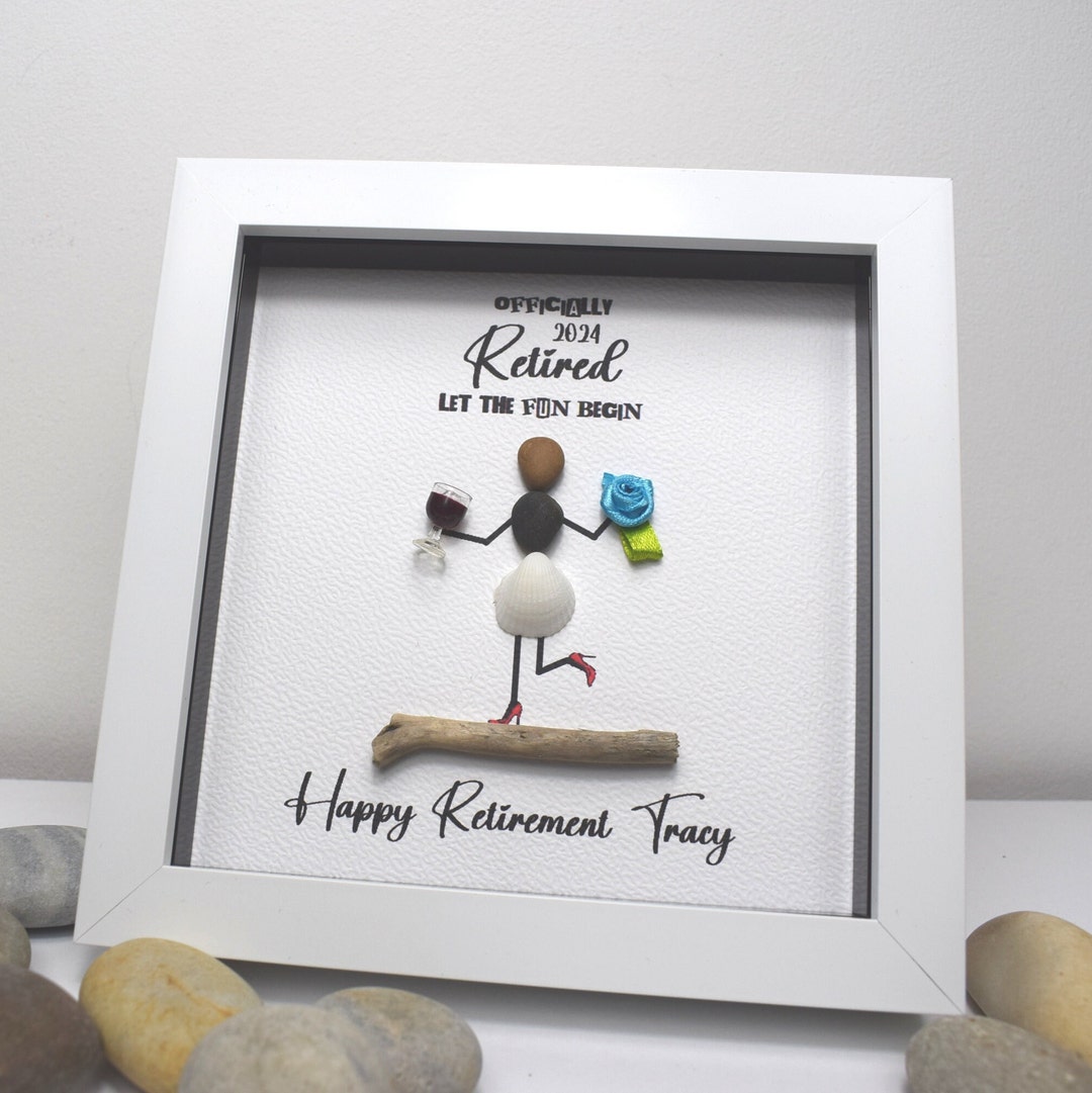 Personalised Retirement Gift for Her, Personalised Retired Pebble ...