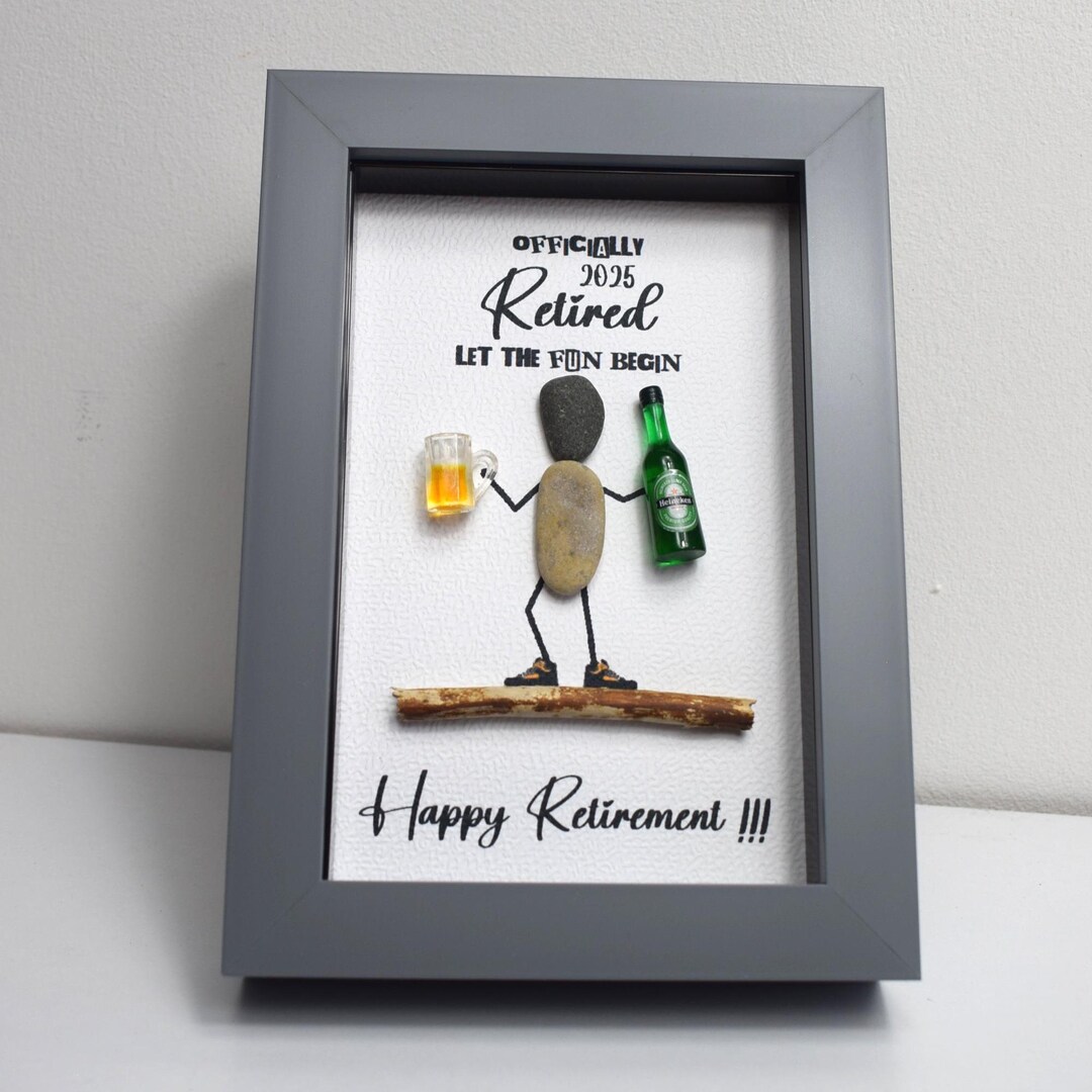 Pebble Art Retirement Gift for Him, Man Cave Decor - Etsy