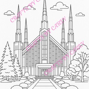 Portland, Oregon LDS Temple Coloring Page-digital PRINT - Etsy
