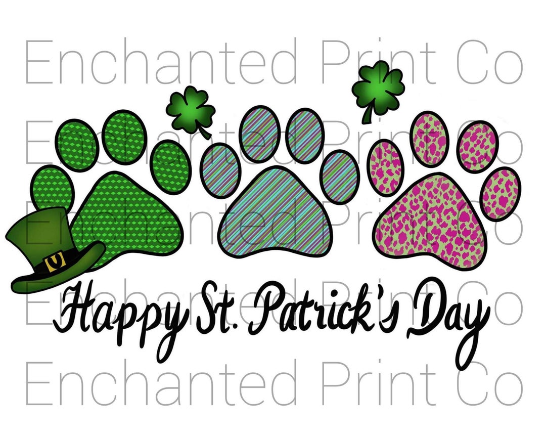 St. Patrick's Day Paws, Paw Sublimation Design, Lucky Sublimation ...