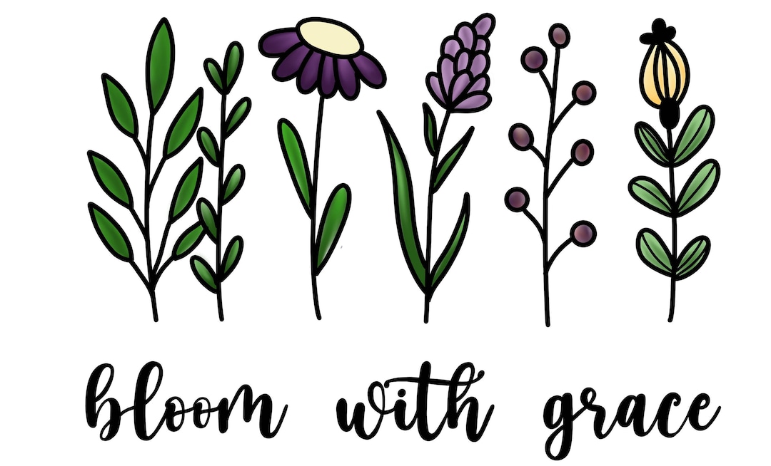 Bloom With Grace PNG, Flower PNG, Christian PNG, Bible Verse Png, Jesus ...