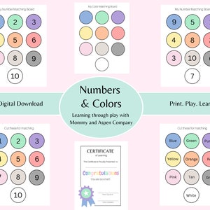 Color and Number Matching Game, Printable Worksheets Perfect for Busy ...