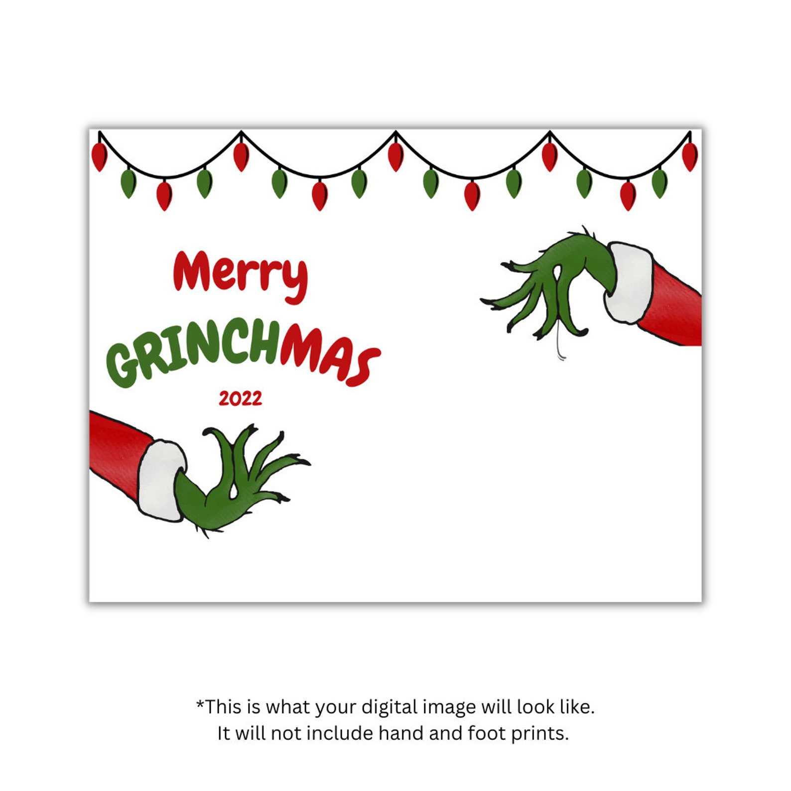 Merry Grinchmas Christmas Handprint and Footprint Printable - Etsy