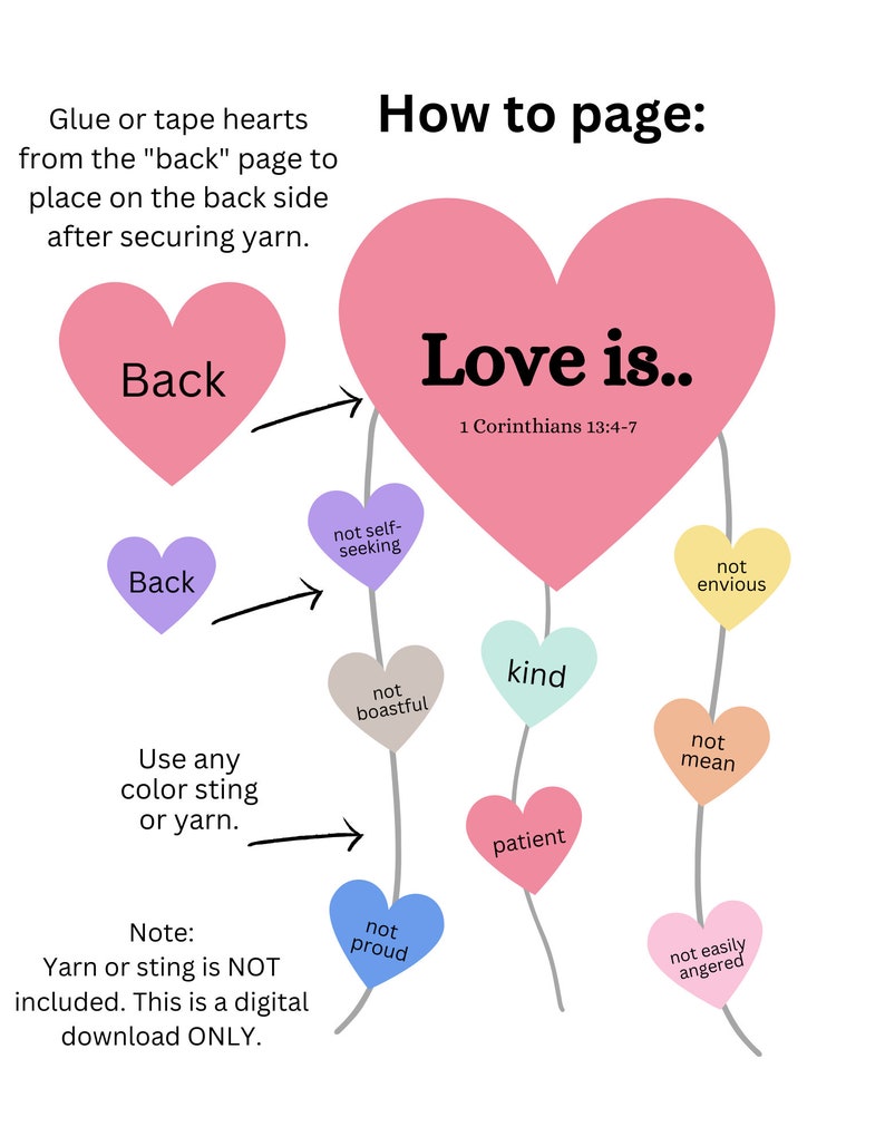 Love is Activity Craft for Children, DIY. Printable Digital Download ...