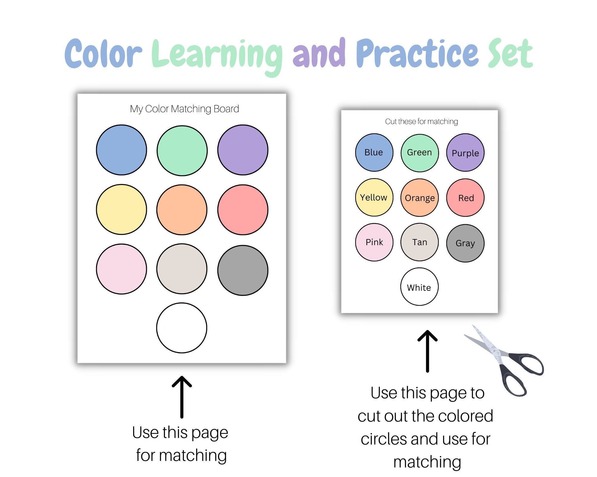 Color and Number Matching Game, Printable Worksheets Perfect for Busy ...