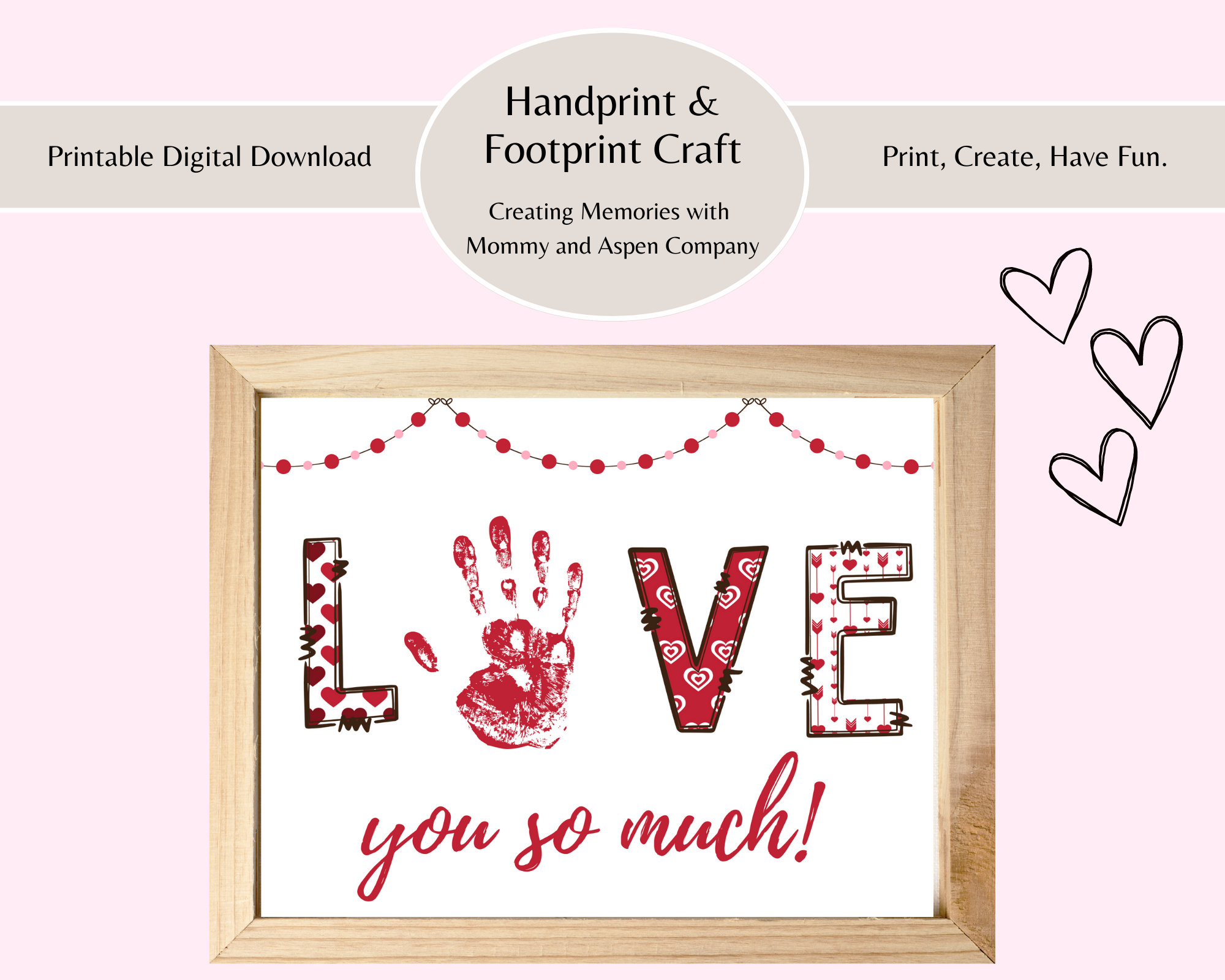 Love You so Much / Handprint Footprint Art / Valentine's Day DIY Craft ...
