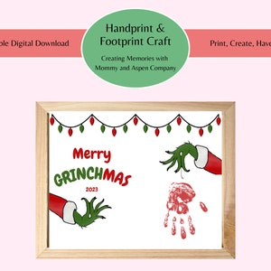 Merry Grinchmas Christmas Handprint and Footprint Printable Digital ...