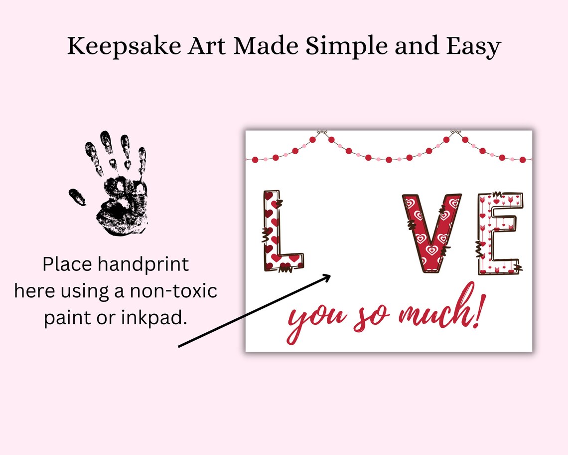 Love You so Much / Handprint Footprint Art / Valentine's Day DIY Craft ...