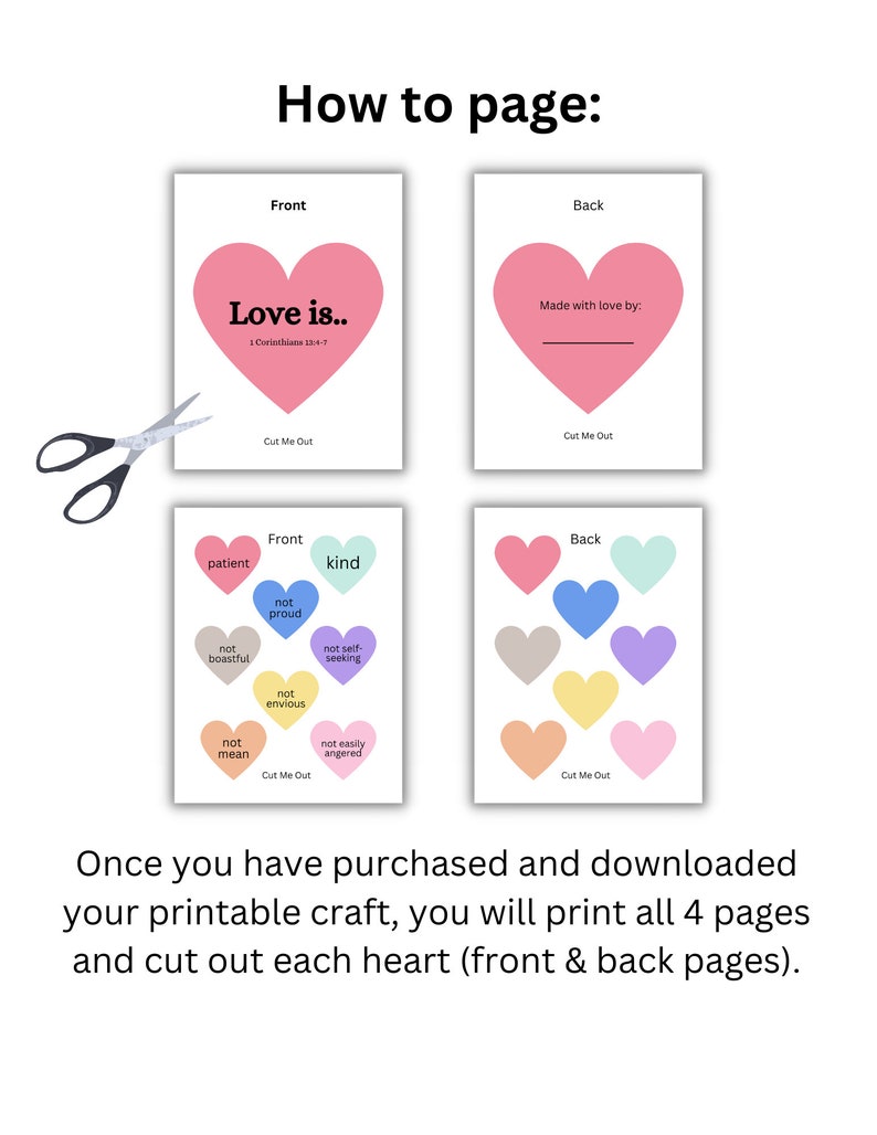 Love is Activity Craft for Children, DIY. Printable Digital Download ...
