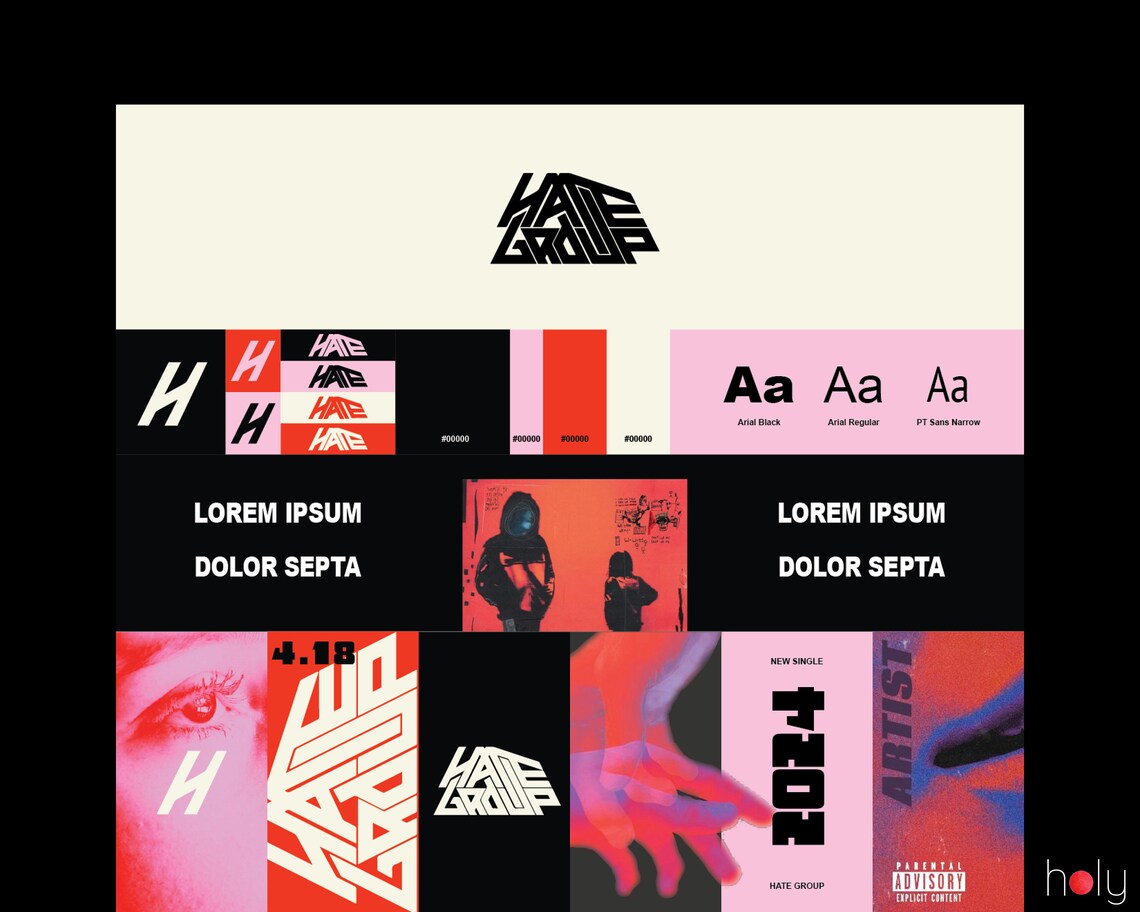 BRANDBOARD | POP-PUNK Branding Style Guide Illustrator Template / Brand ...