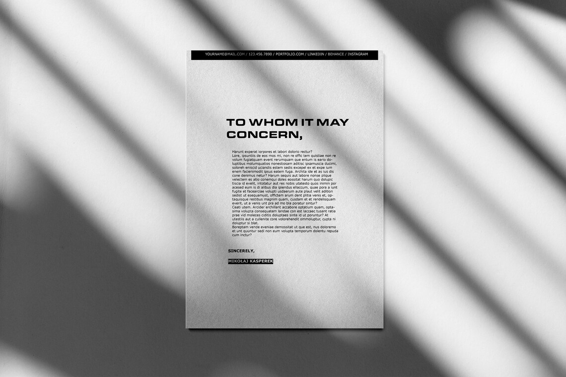 2023 Modern Resume Template for Indesign, Word & PDF | Minimalist ATS ...
