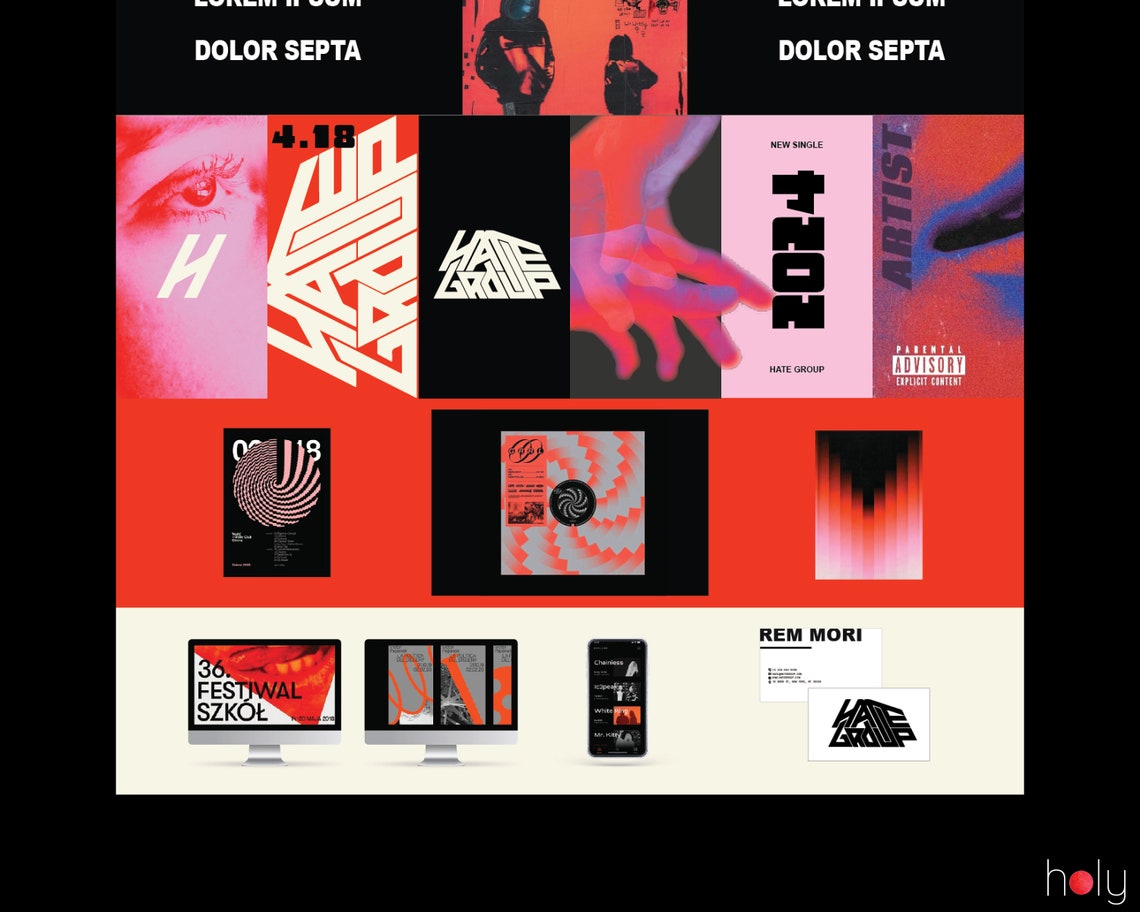 BRANDBOARD | POP-PUNK Branding Style Guide Illustrator Template / Brand ...