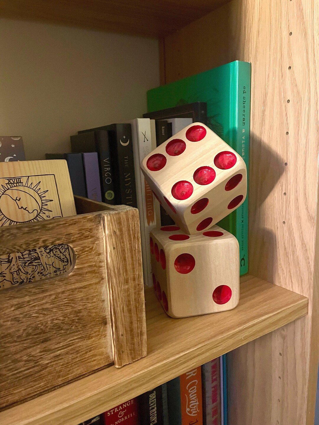 Wooden Dice Sculpture Unique One off Handmade Solid Woodwork Minimalist ...