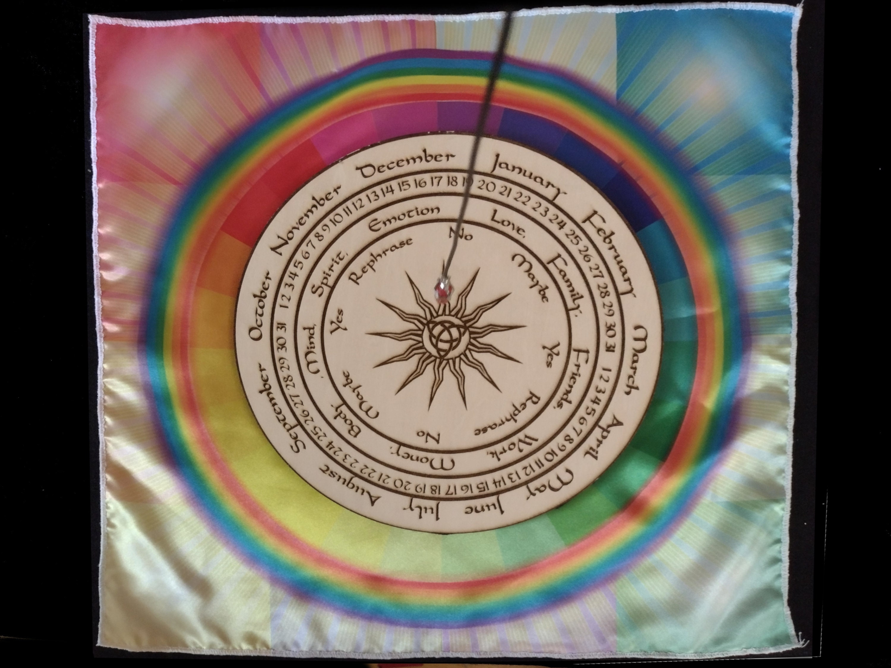 Pendulum Board - Wooden Laser Etched Tile - for Fortune-telling and ...