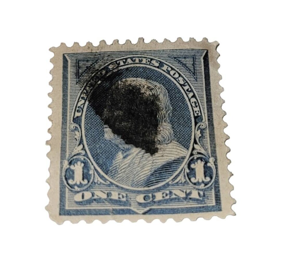 1890 1c Ben Franklin Dull Blue Stamp Antique 1800s Stamp Ben - Etsy