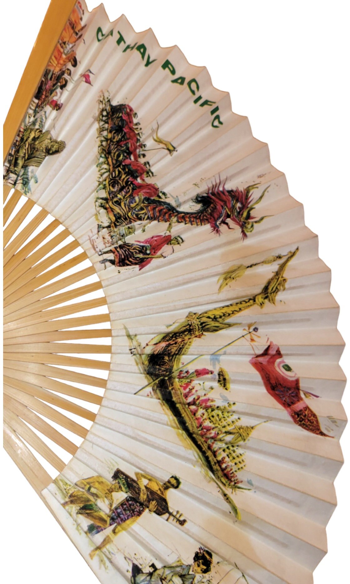 Vintage Cathay Pacific Airlines Bamboo Fan 1960s, Vintage Bamboo Fan ...