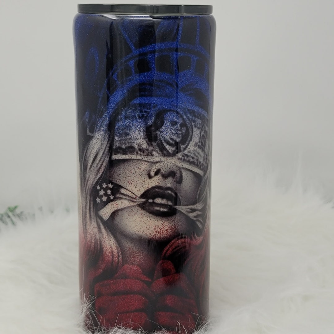 Lady Liberty, Red White and Blue, Patriotic Tumbler, the Struggle is ...