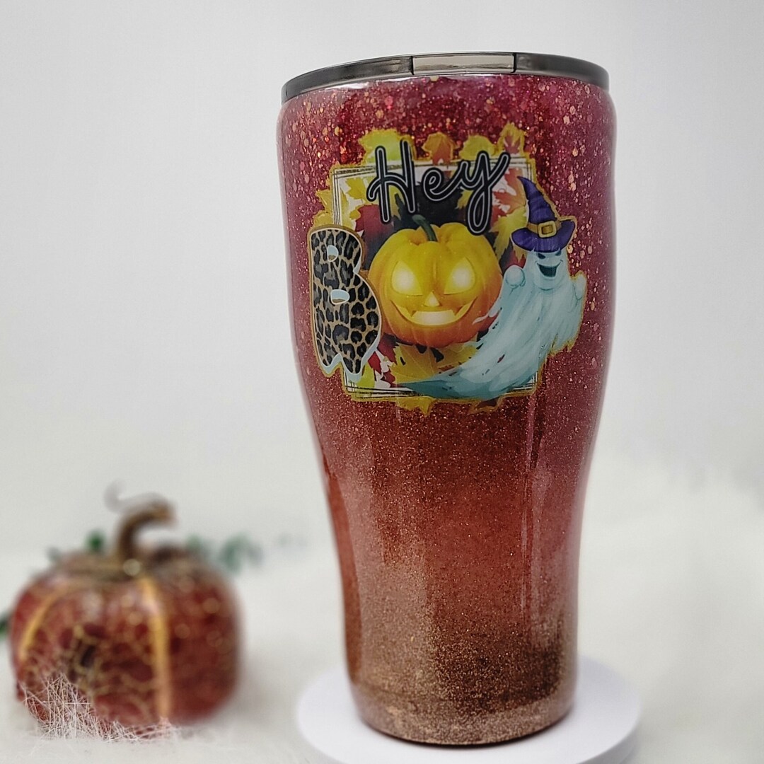Hey Boo! Ghost Pumkin Tumbler, Fall Glitter Ombre, Sassy Tumbler - Etsy