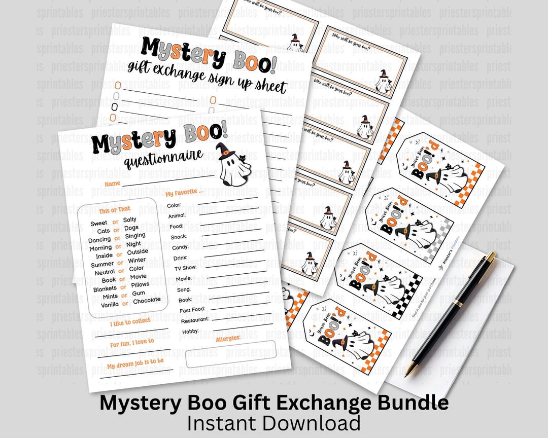 Printable Halloween Gift Exchange Game Office Party Halloween ...