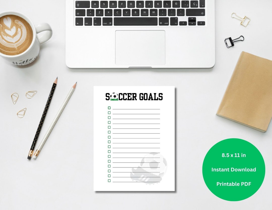 Soccer Goals Checklist Printable to Do List Kids Soccer Gift for Him ...