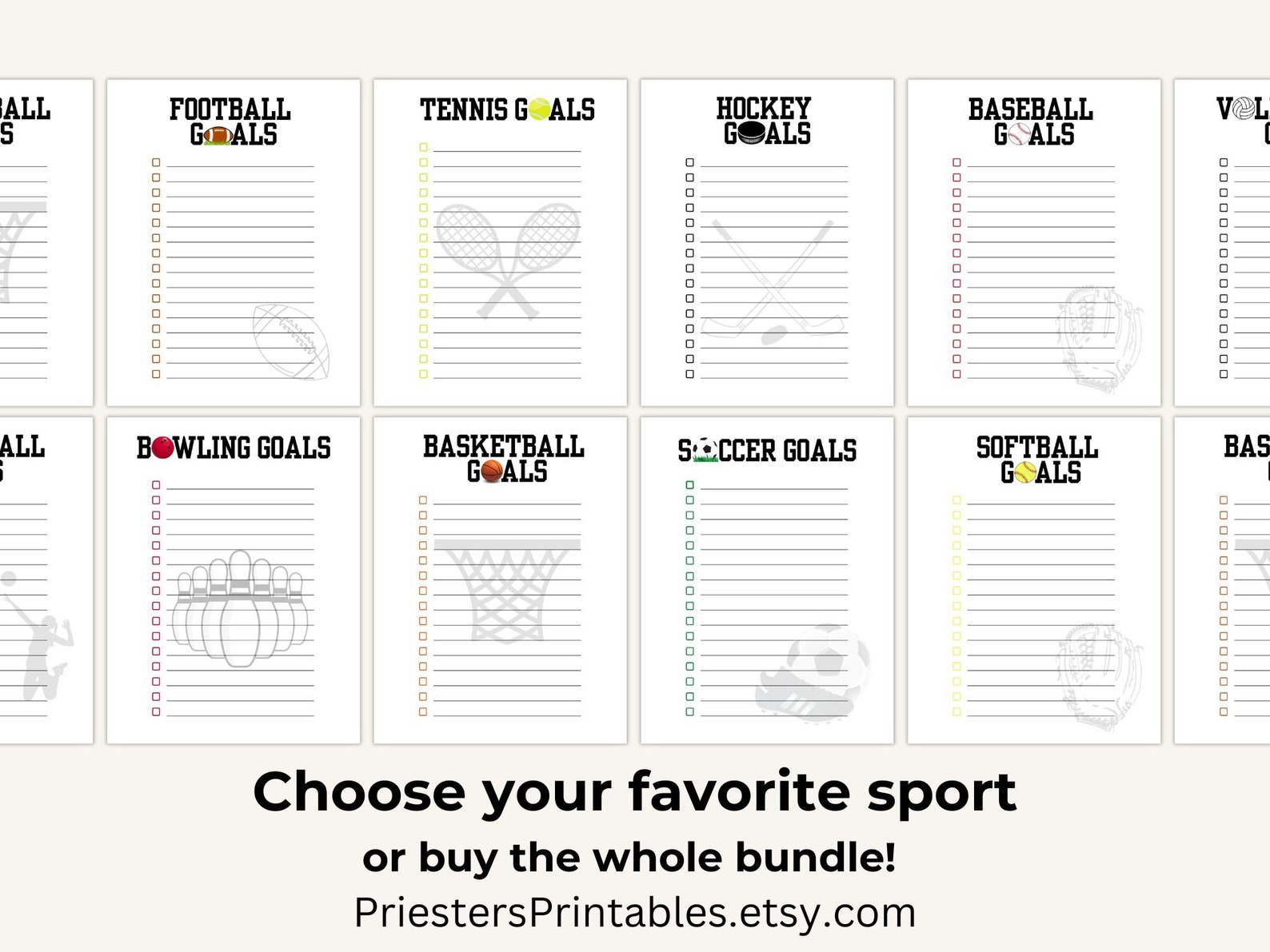 Bowling Goals Checklist Printable to Do List Sports Fan Gift Bowling ...