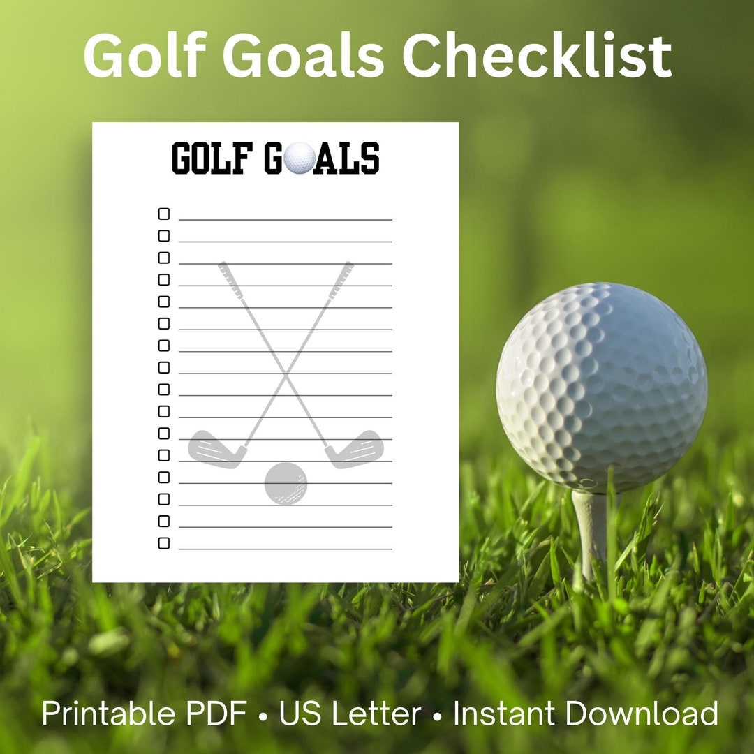 Golf Goals Checklist Printable to Do List Kids Golf Gift Sports Fan ...