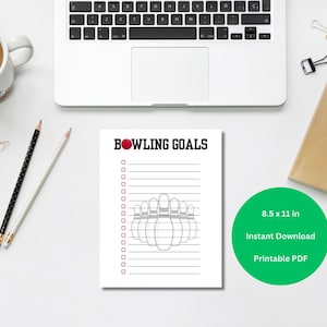 Bowling Goals Checklist Printable to Do List Sports Fan Gift Bowling ...
