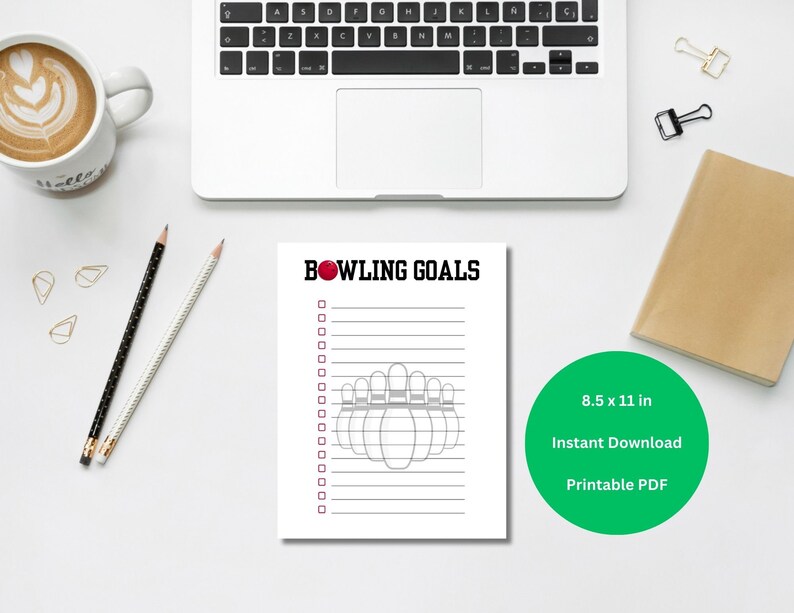 Bowling Goals Checklist Printable to Do List Sports Fan Gift Bowling ...