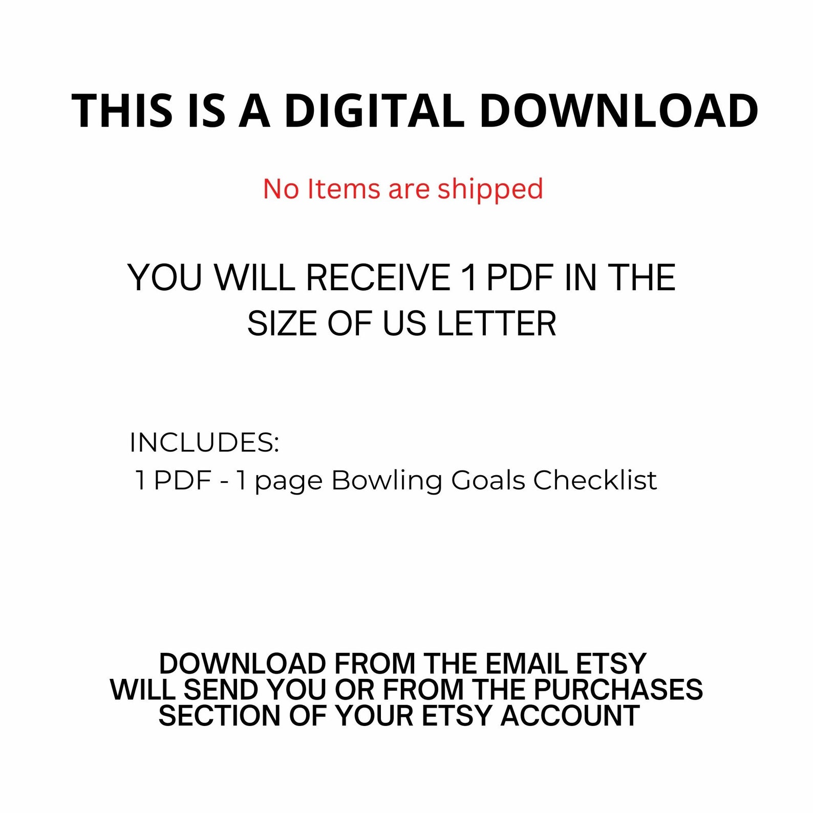 Bowling Goals Checklist Printable to Do List Sports Fan Gift Bowling ...